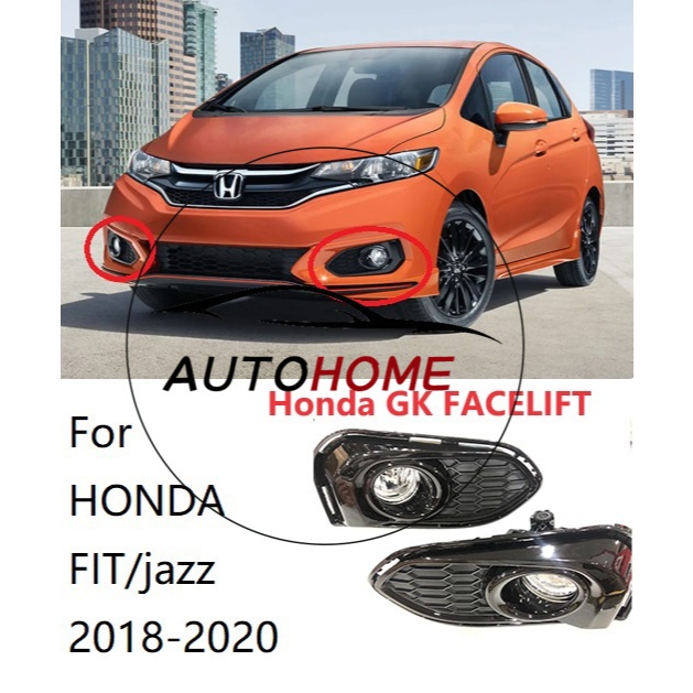 ไฟตัดหมอกชุดไฟตัดหมอก Honda Fit Jazz 2017 2018 2019 2020 GK Facelift ฝา ...