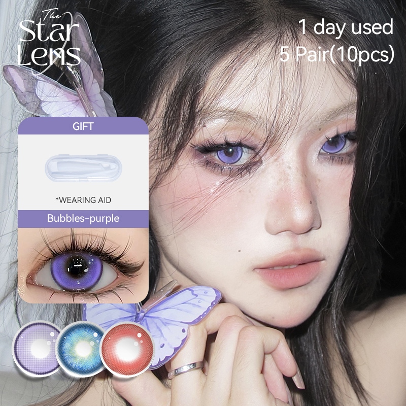 Starlens คอนแทคเลนส ์ สีสันสดใส 10 ชิ ้ น Cos Pink/สีม ่ วง/สีฟ ้ า 14. ...