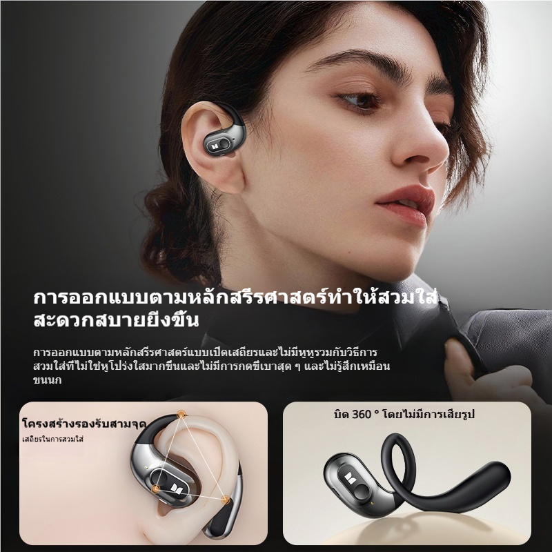 Monster AC330 Open Ear หูฟังบลูทูธ Bluetooth 5.4 การลดเสียงรบกวน ENC ...