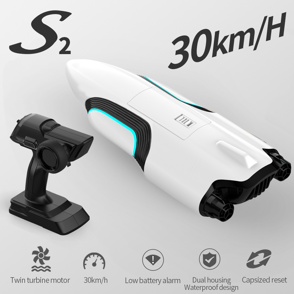 Twin-vortex สเปรย์รีโมทคอนโทรลเรือ 100 ม. พร้อมไฟความเร็วสูง Speedboat ...
