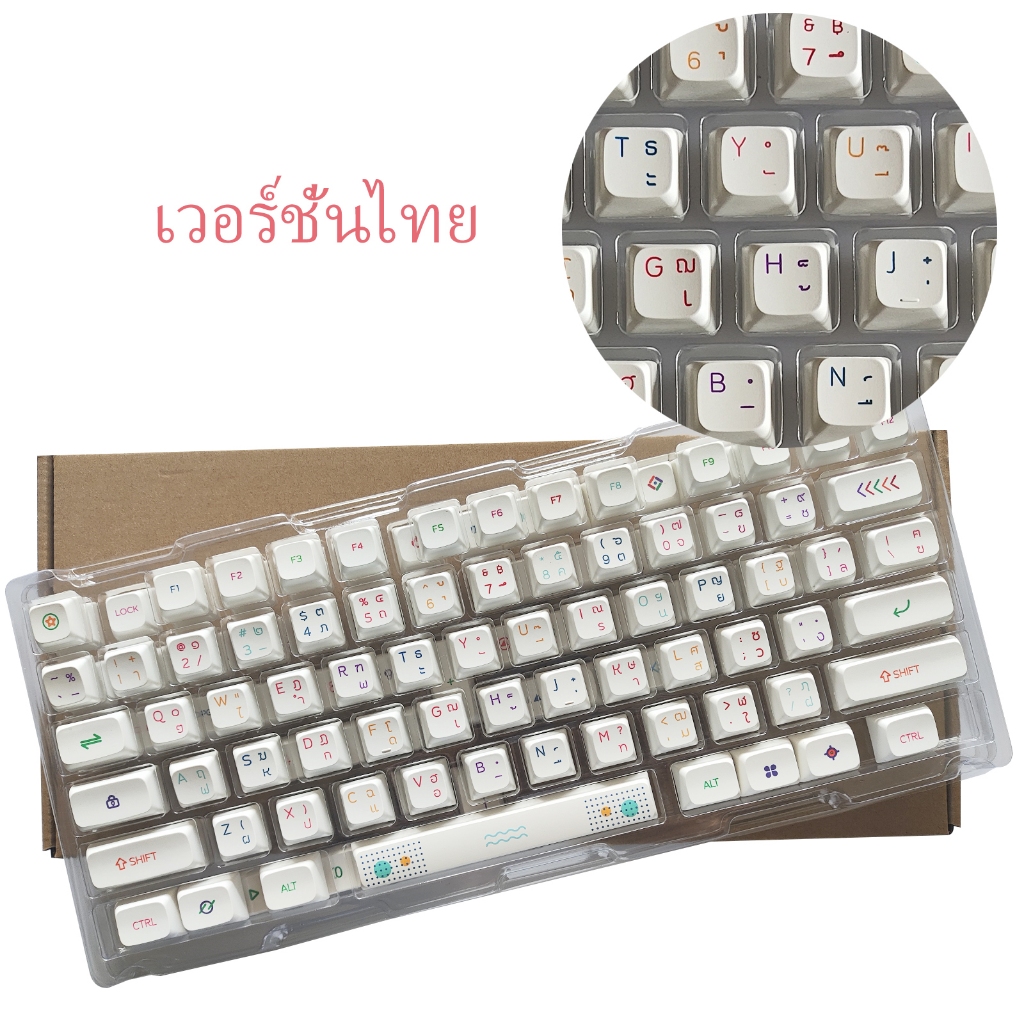 🔥ขายตรงจากโรงงาน🔥ชุดปุ่มกดคีย์บอร์ด ธีมนีออน ไทย เกาหลี คุณภาพดี 68 84 ...