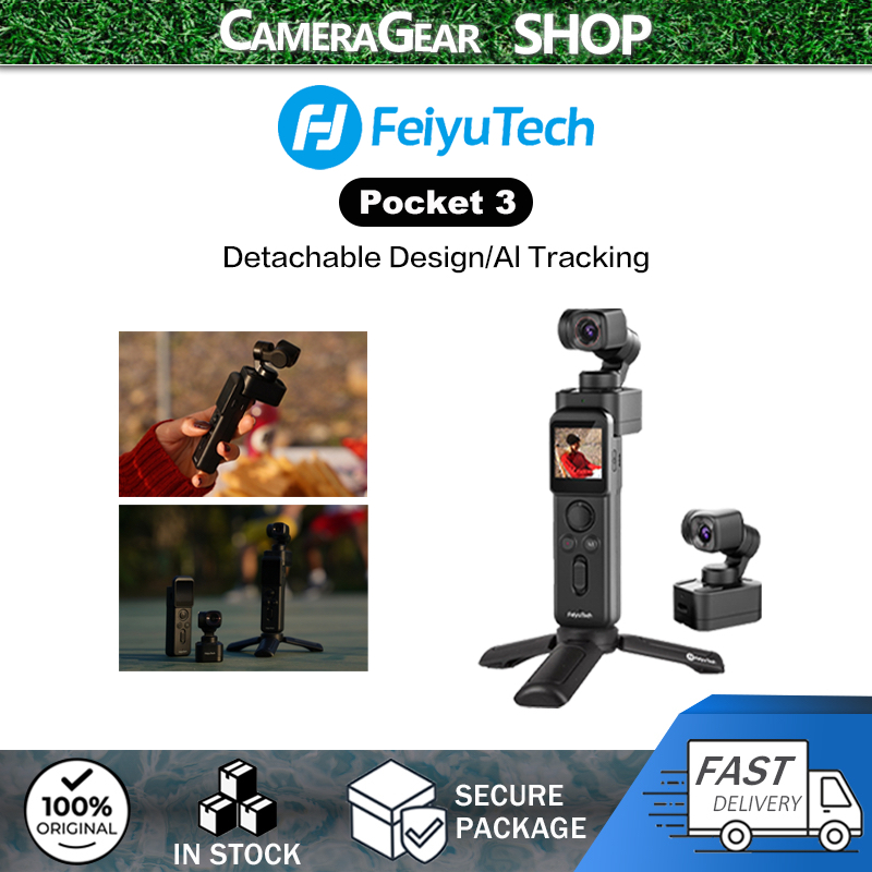 Feiyu Pocket 3 3-Axis Gimbal Stabilized Action Camera with AI Tracking ...