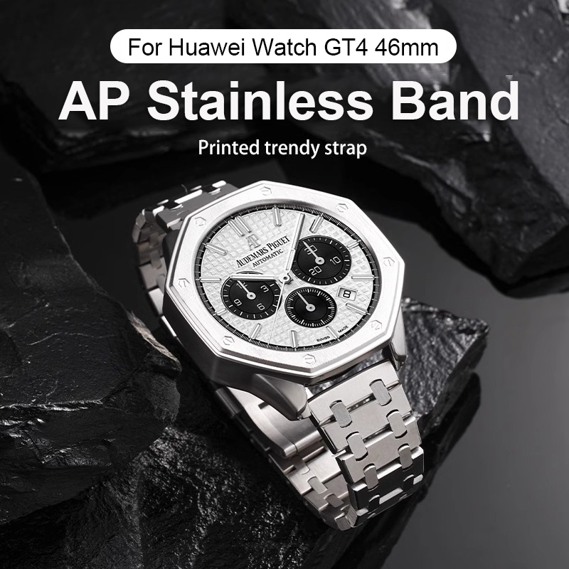 สายสแตนเลส + สําหรับ Huawei นาฬิกา GT4 46 มม.นาฬิกา 4 Pro Ultimate Watchband โลหะพับ Clasp Band ...