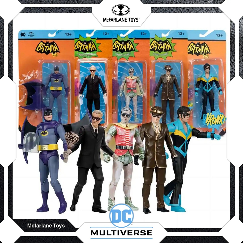 Mcfarlane ของเล่น DC Retro Series Batman/Robin/Alfred/Nightwing ...