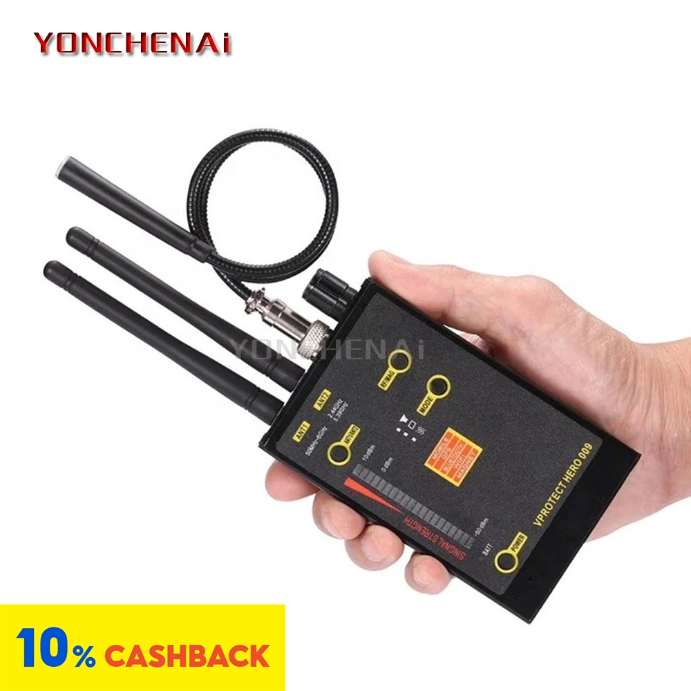 Hero 009 เครื่องตรวจจับสัญญาณไร้สาย VHF/UHF Anti-Spy GSM Wifi Scan ...