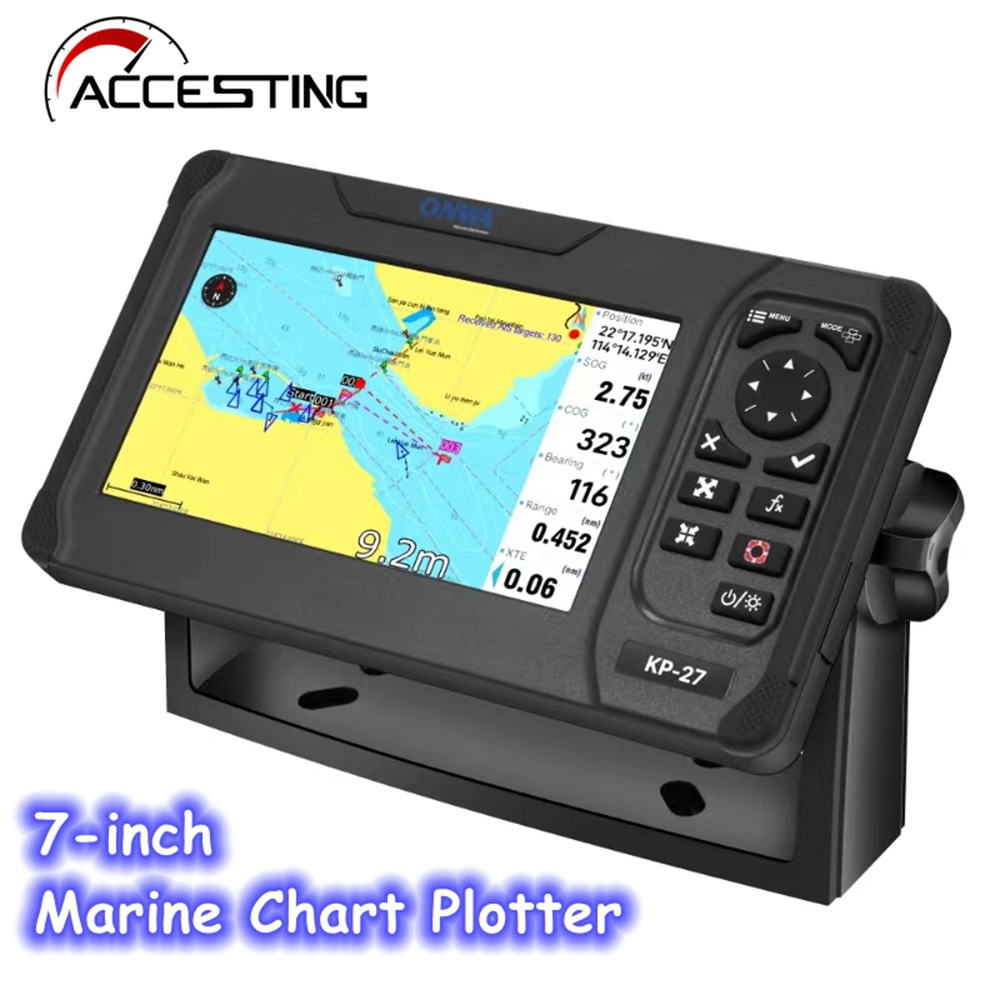 7 นิ้ว Marine GPS Navigation Locator GPS Plotter สี LCD IP66 แผนภูมิ Plotter Satellite Navigator ...