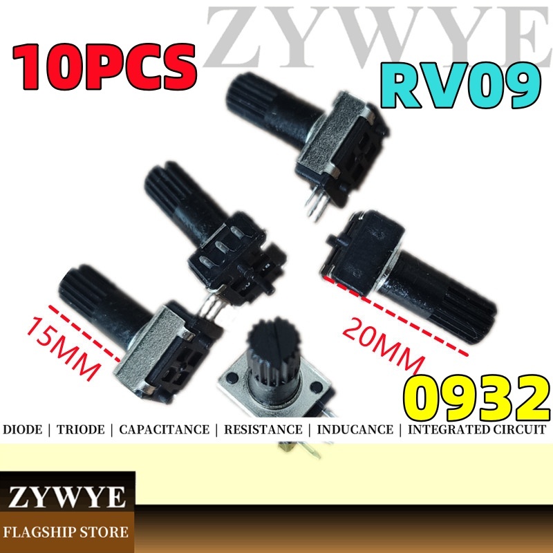 10pcs Potentiometer 0932 Potentiometerปรับความต้านทานแนวนอนประเภทIn ...