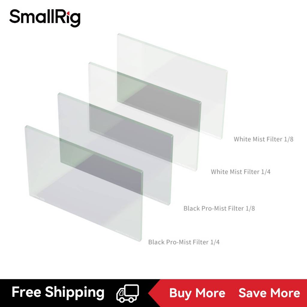 Smallrig CINE 4 x 5.65" White & Black Mist 1/8 & 1/4 Filter #4740 #4741 ...