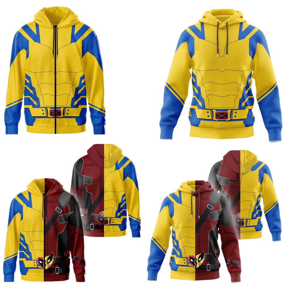 Deadpool & Wolverine Hoodie Superhero Sweater เสื้อแจ็คเก็ตพิมพ์ดิจิตอล ...