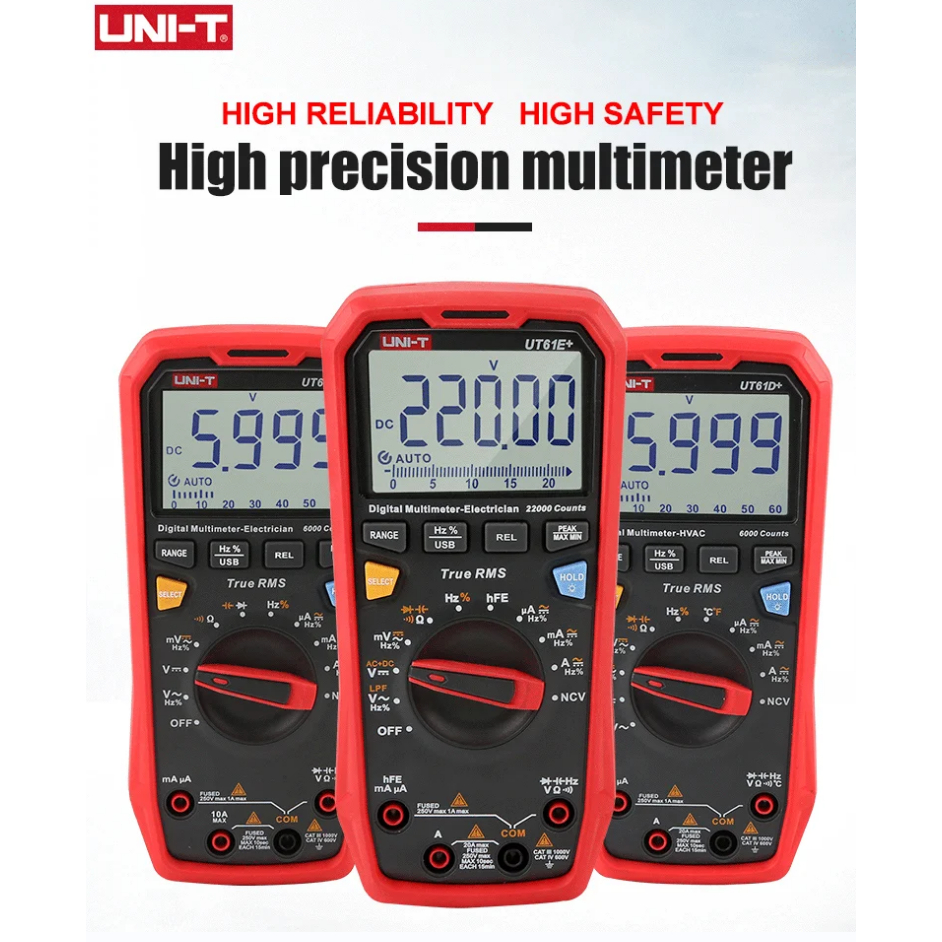 Original UNI-T มัลติมิเตอร์ Professional UT61B+ UT61D+ UT61E Plus ไฟฟ้า ...