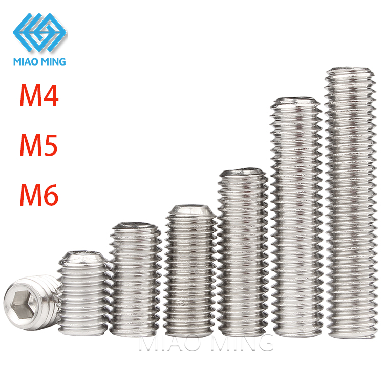 M4 M5 M6 304 สกรูชุดซ็อกเก็ตหกเหลี่ยมสแตนเลส / สกรู Grub 304 สแตนเลสเกรด A2 สกรูกุญแจอัลเลน ...
