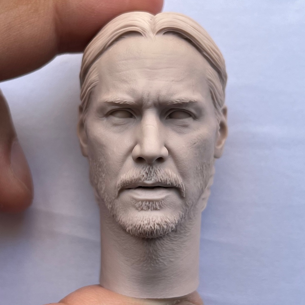 Unpainted 1/6 Scale John Wick Keanu Reeves Head Sculpt รุ่น Fit สําหรับ ...