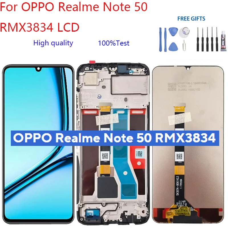 สําหรับ OPPO Realme หมายเหตุ 50/RMX3834 จอแสดงผล LCD หน้าจอสัมผัสแผง ...