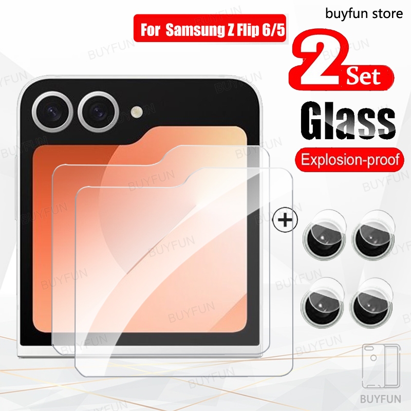 2 ชุดโค้งเลนส์กล้องกระจกนิรภัยสําหรับ Samsung Galaxy Z Flip6 Flip 6 5 4 ...