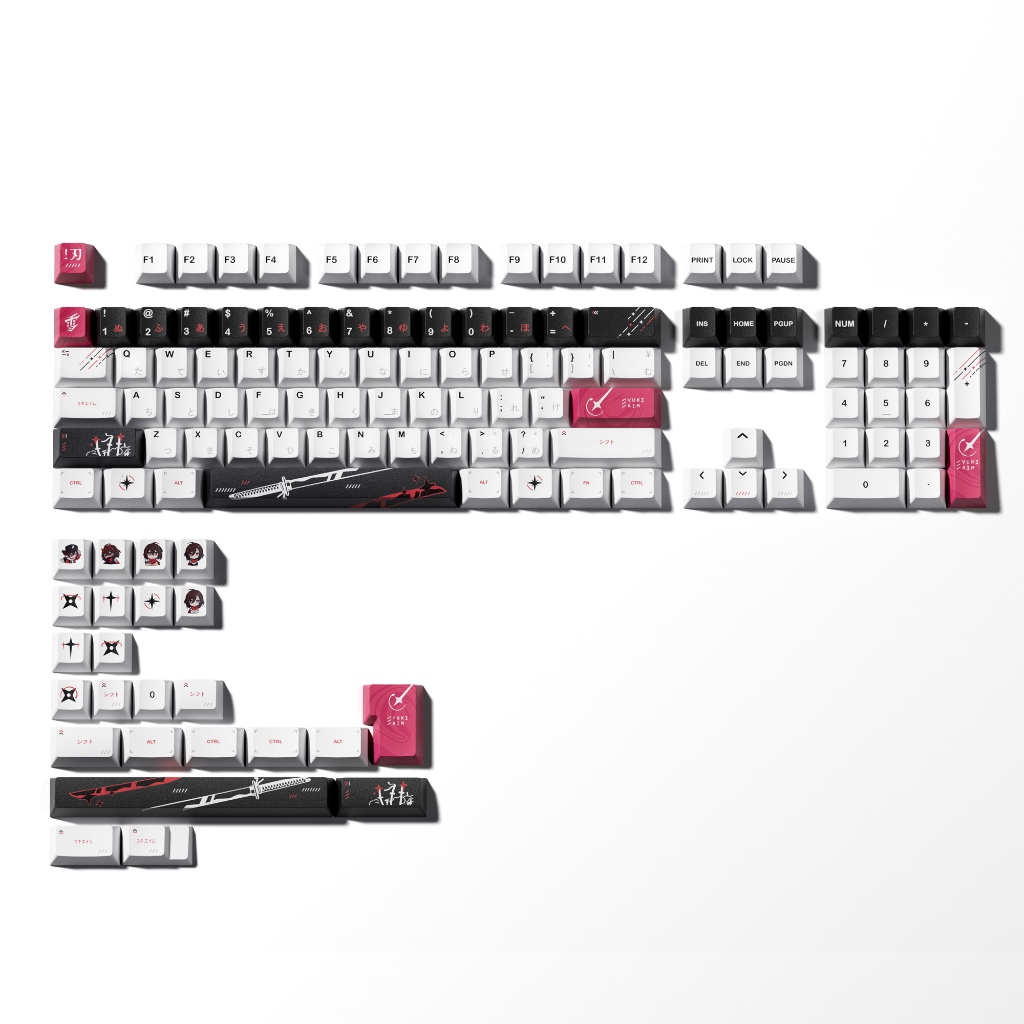 Xvx Yuki Aim katana keycaps Cherry Profile Double shot Dye-Sub PBT ...