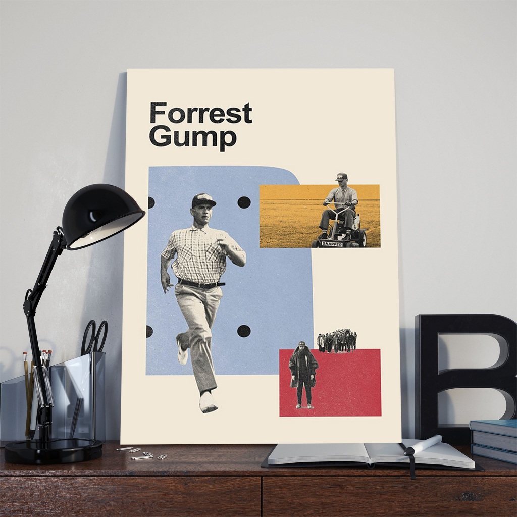 Forrest Gump Movie Alternative Canvas Poster, Mid Century Grunge Poster ...