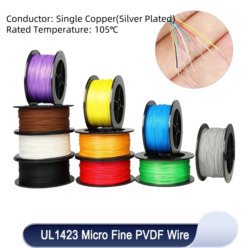 Ul1423 PTFE Wire Single Core Silver Plated PVDF Insulated Cable (ไม่มี ...