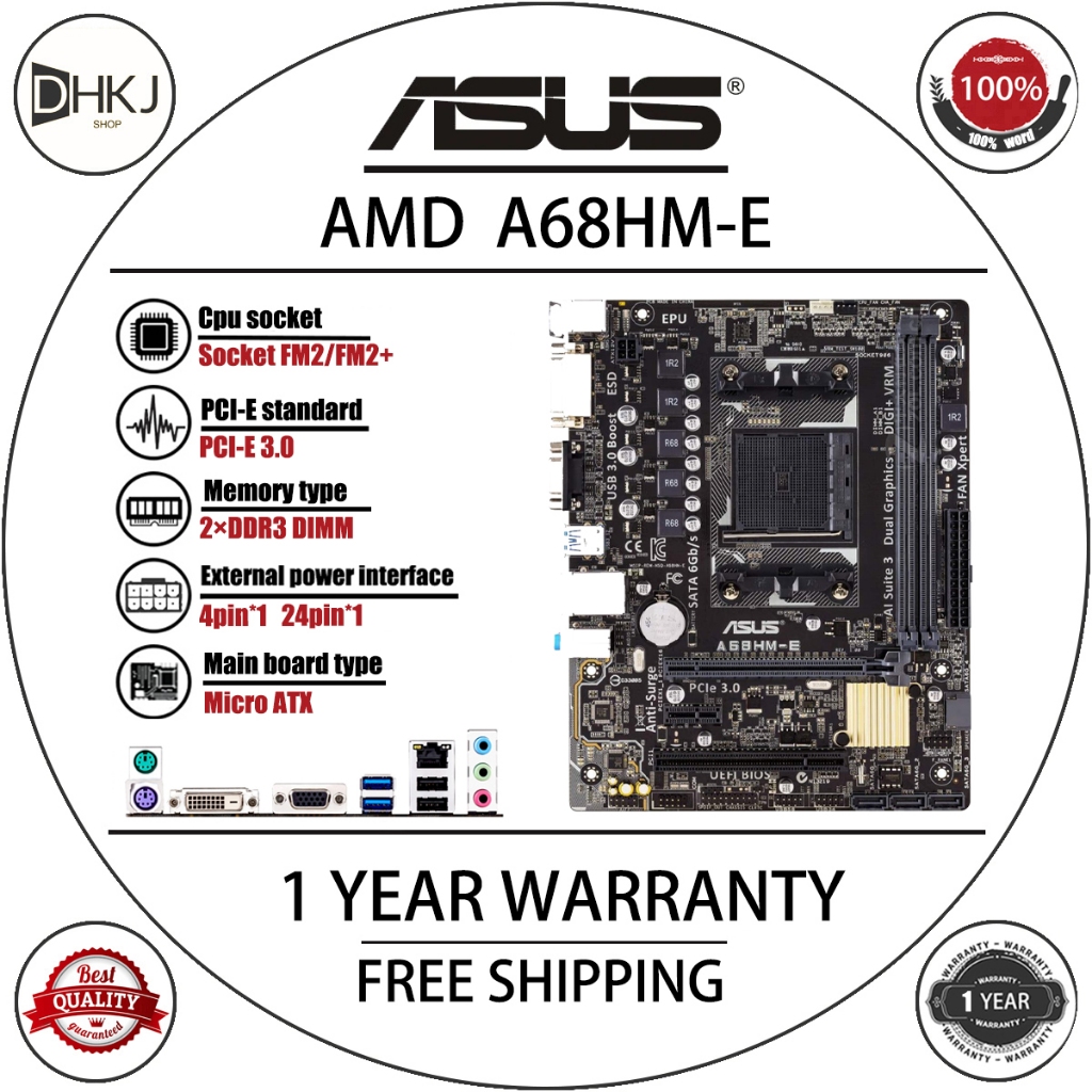 ใช้ ASUS a68hm-E a68hm-E เดสก์ท็อป a68hm เมนบอร์ด DDR3 32G AMD ซ็อกเก็ต ...