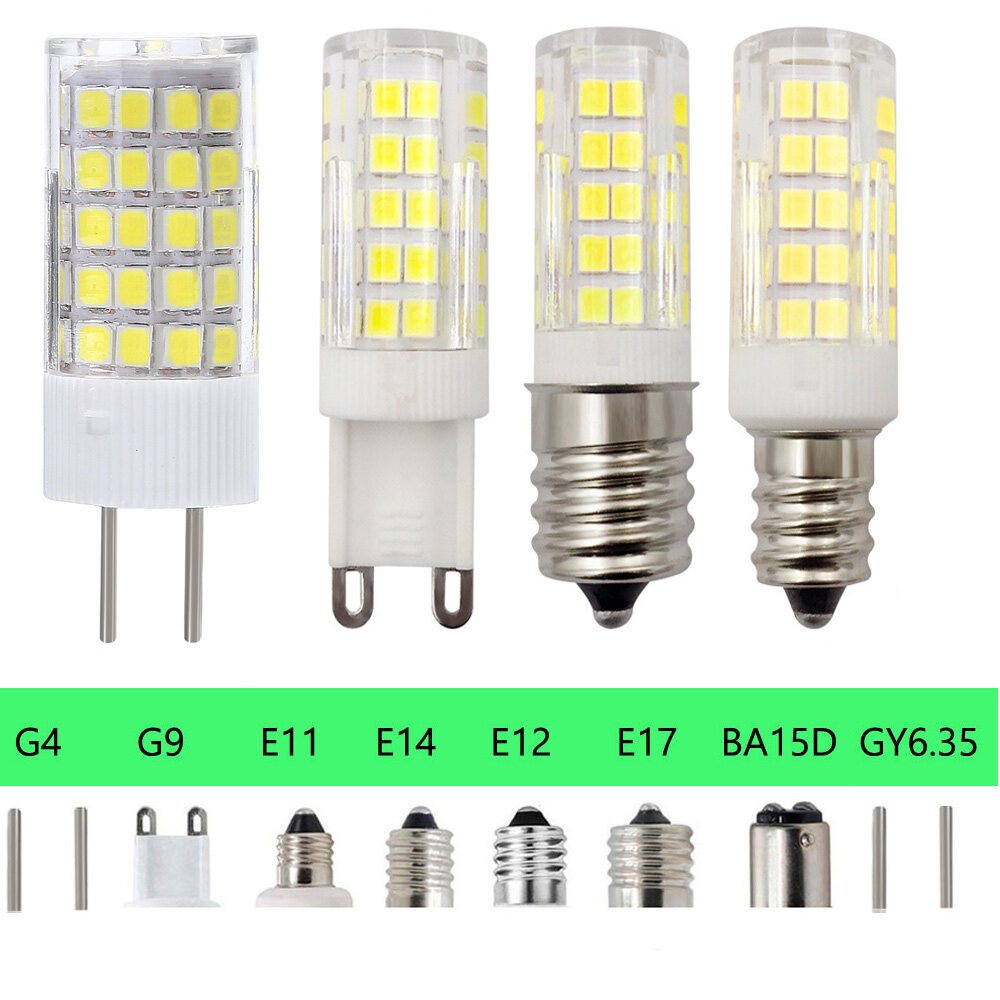 หลอดไฟ LED หรี่แสงได้ G9 E11 E12 E14 E17 BA15D G4 G8 GY6.35 เซรามิค SMD2835 หลอดไฟข้าวโพด LED ...