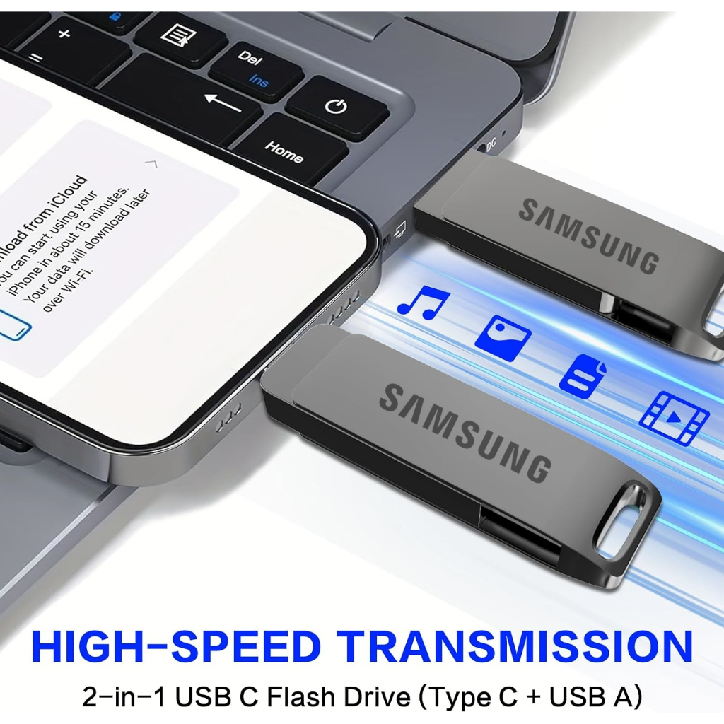Samsung typec 2 in 1 โทรศัพท์มือถือ u Disk คุณภาพสูง 2TB Dual Drive Flash Memory USB ความเร็วสูง ...