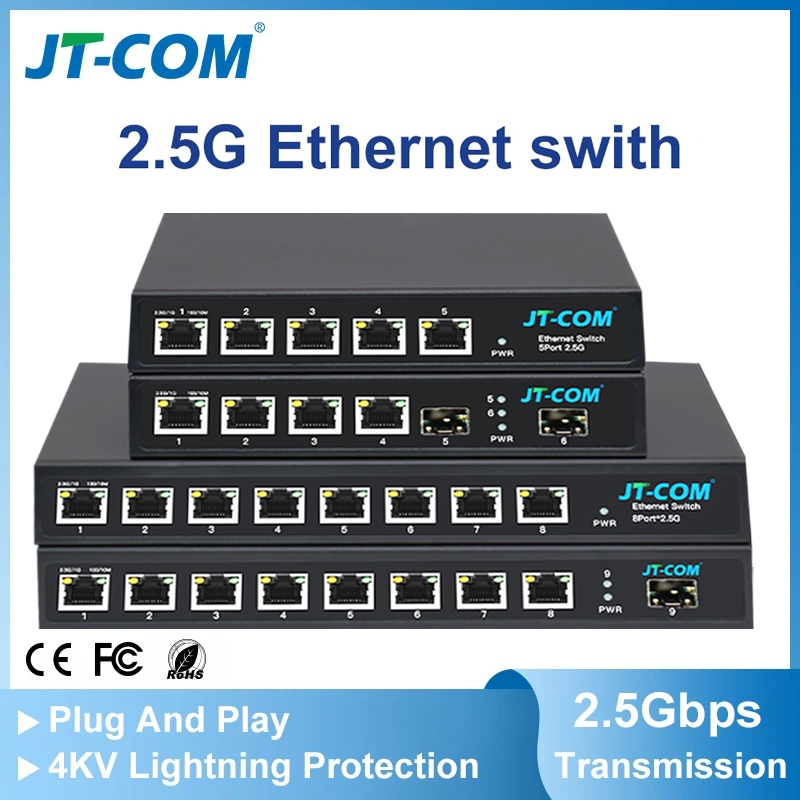 JT-COM 5-Port and 8-Port 2.5G Desktop Switch Plug and Play | Shopee ...