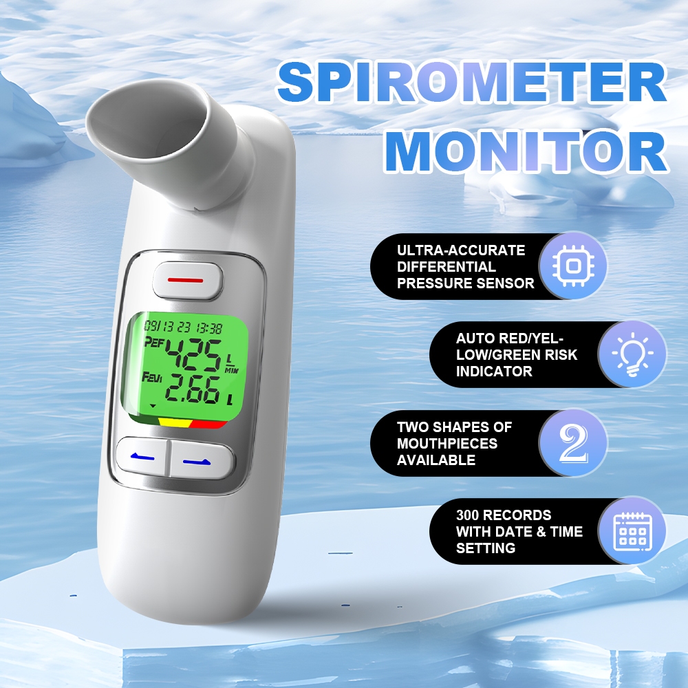 Peak Flow Meter Digital Home spirometer พร้อมบลูทูธสําหรับ Asthma COPD ...