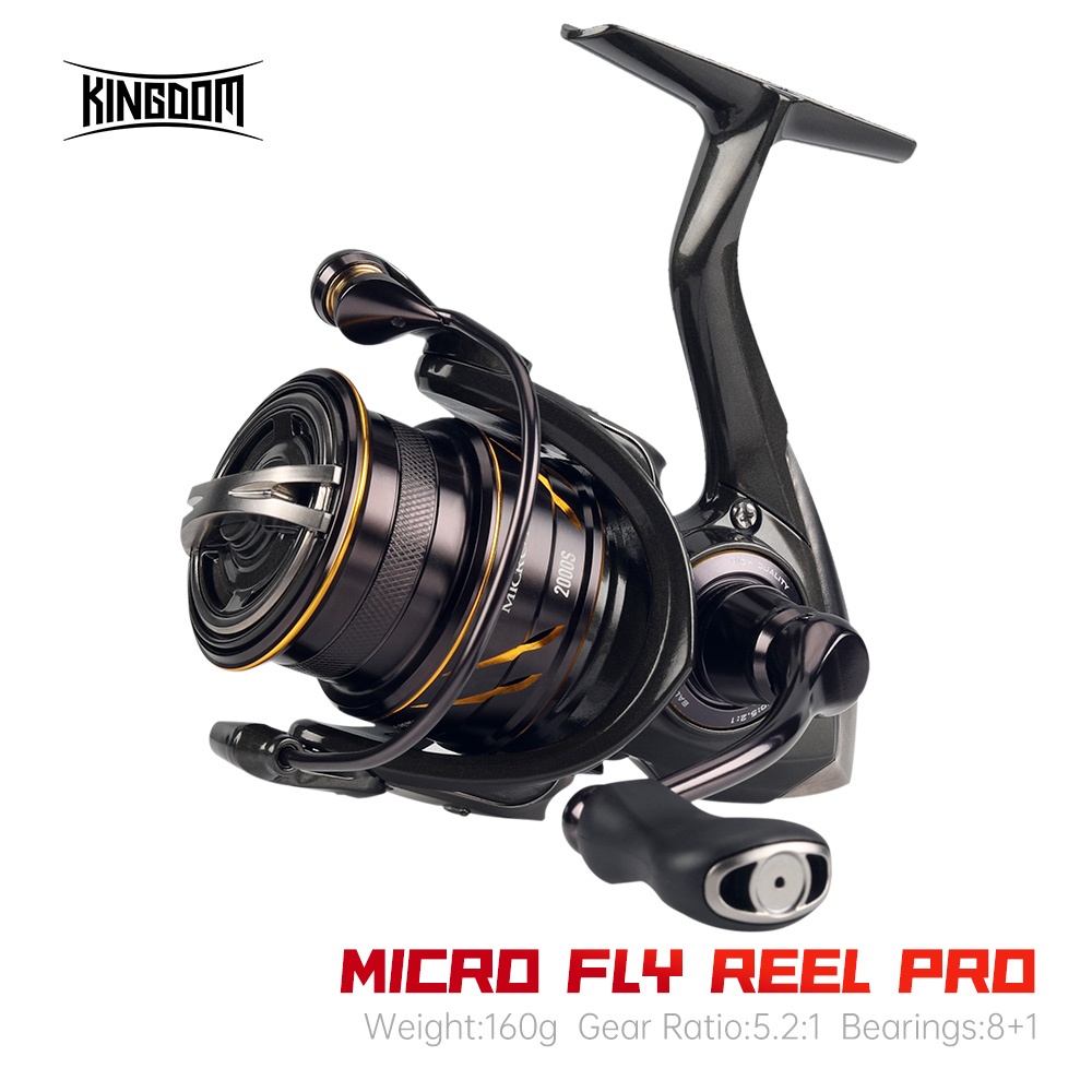Kingdom MICRO FLY 2024 Spinning Fishing Reel 800 1000 1000S 2000S ...