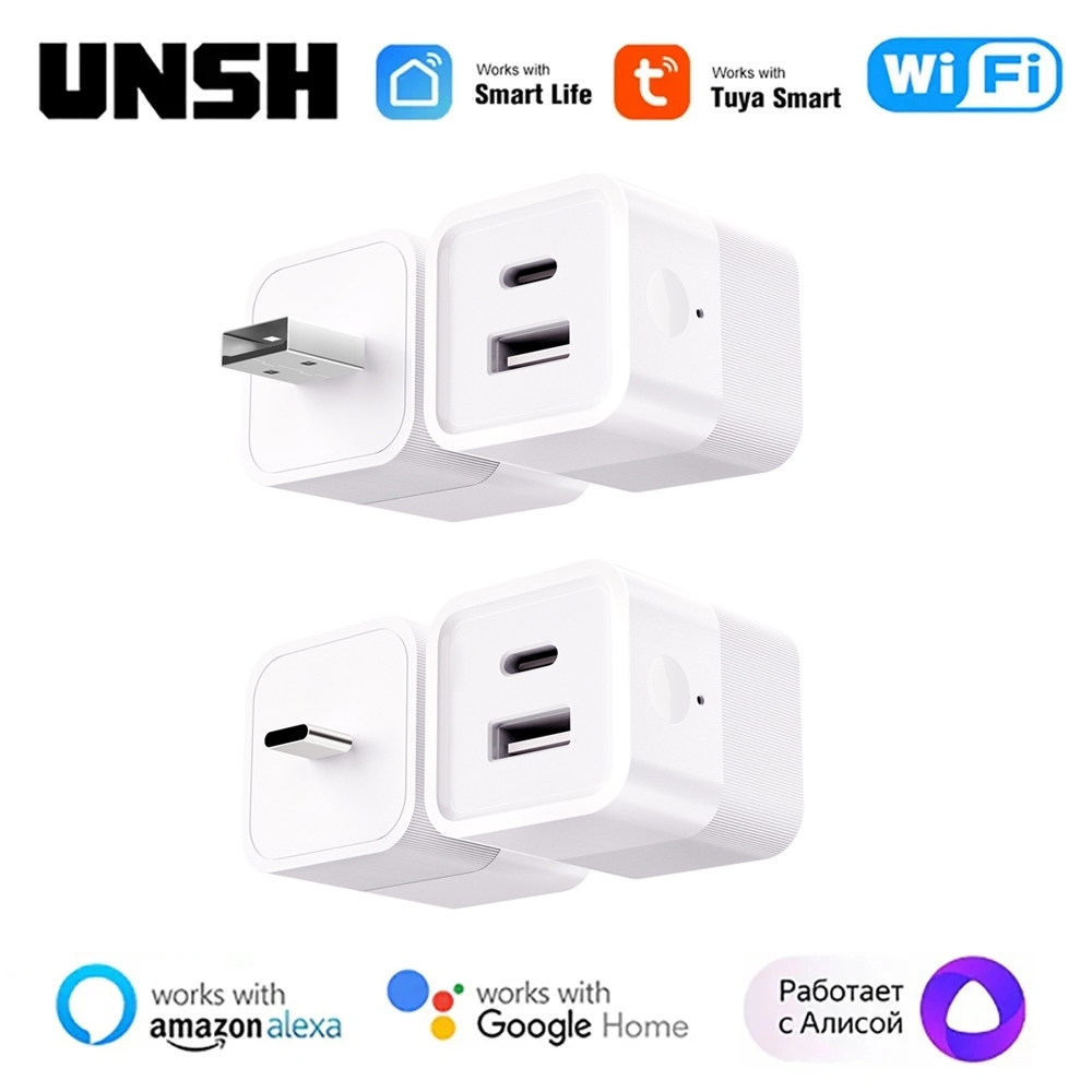 2 in 1 Tuya สมาร์ท WiFi Micro USB Type-C Adaptor สวิทช์ 5V Mini USB ...