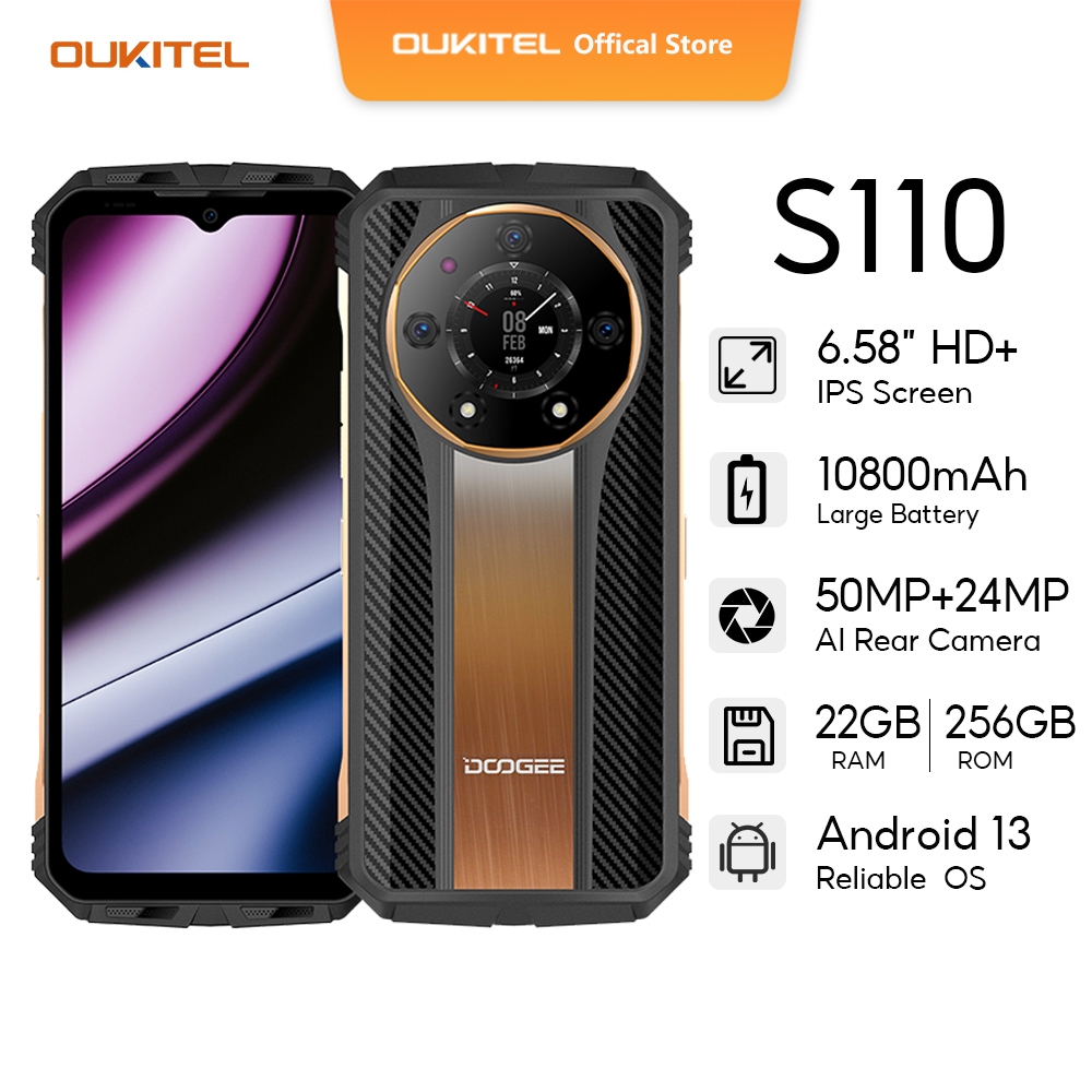 Doogee S110 6.58 นิ้ว FHD 20GB+256GB Helio G99 Octa Core 66W Fast ...