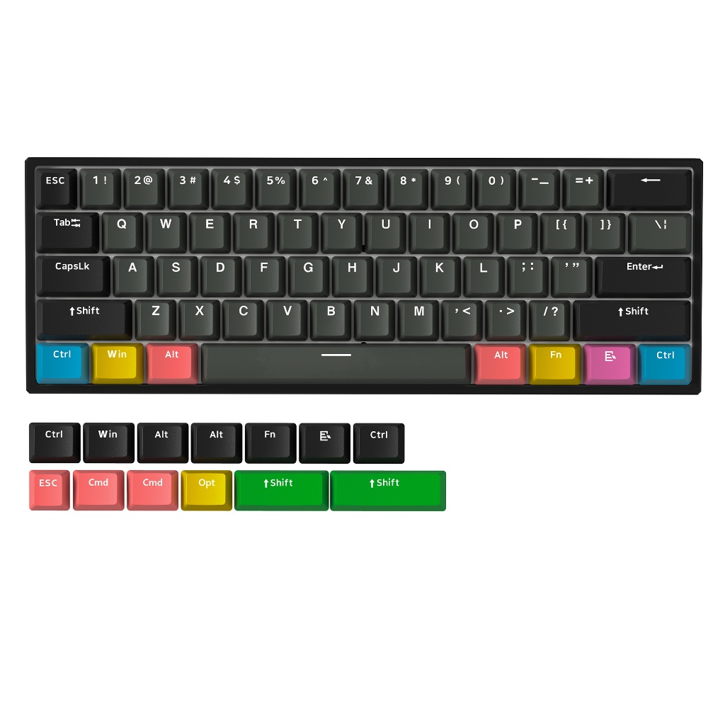 Xvx H61 คีย์บอร์ด Retro RGB คีย์บอร์ดเกมแบบมีสาย Hot Swappable PBT ...