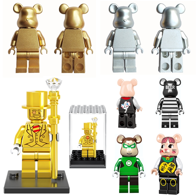 ใหม่หมีรุนแรง Minifigure Building Block ของเล่น Mr Gold Minifigure ...