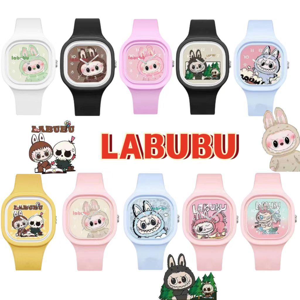 Labubu Square Watch สายซิลิโคนนาฬิกาควอทซ์นักเรียน | Shopee Thailand
