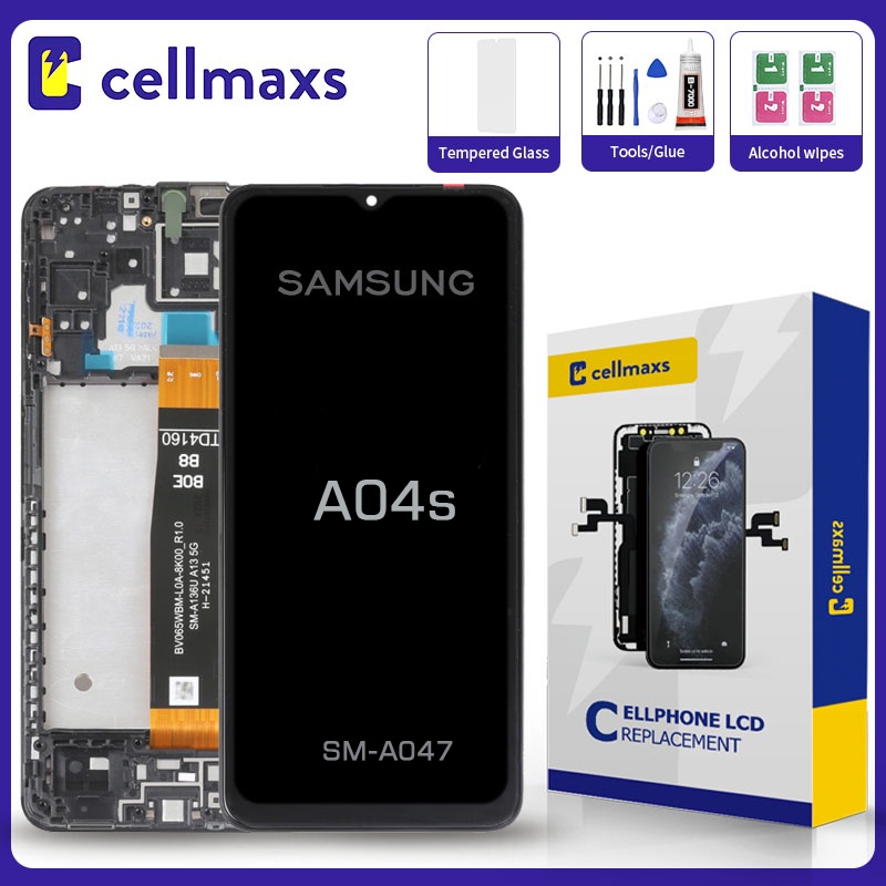 สําหรับ SAMSUNG Galaxy A04S A047 SM-A047 หน้าจอสัมผัส LCD พร้อมกรอบ ...