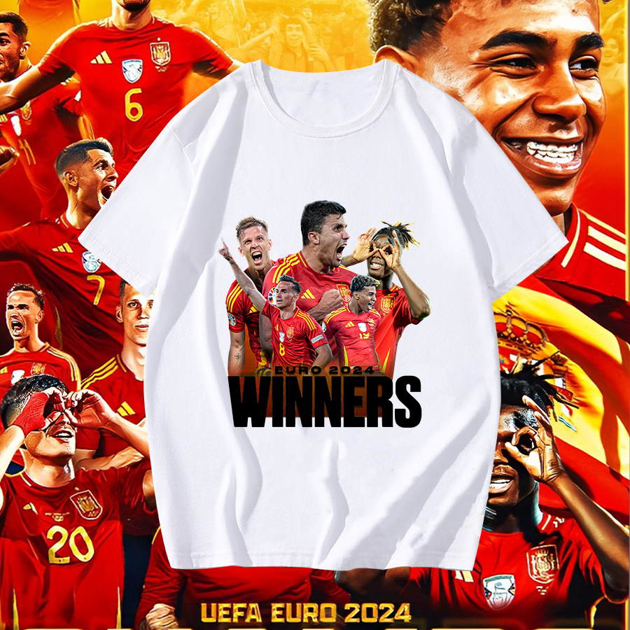2024 UEFA European Championship Spain team championship ผ้าCotton 100% ...