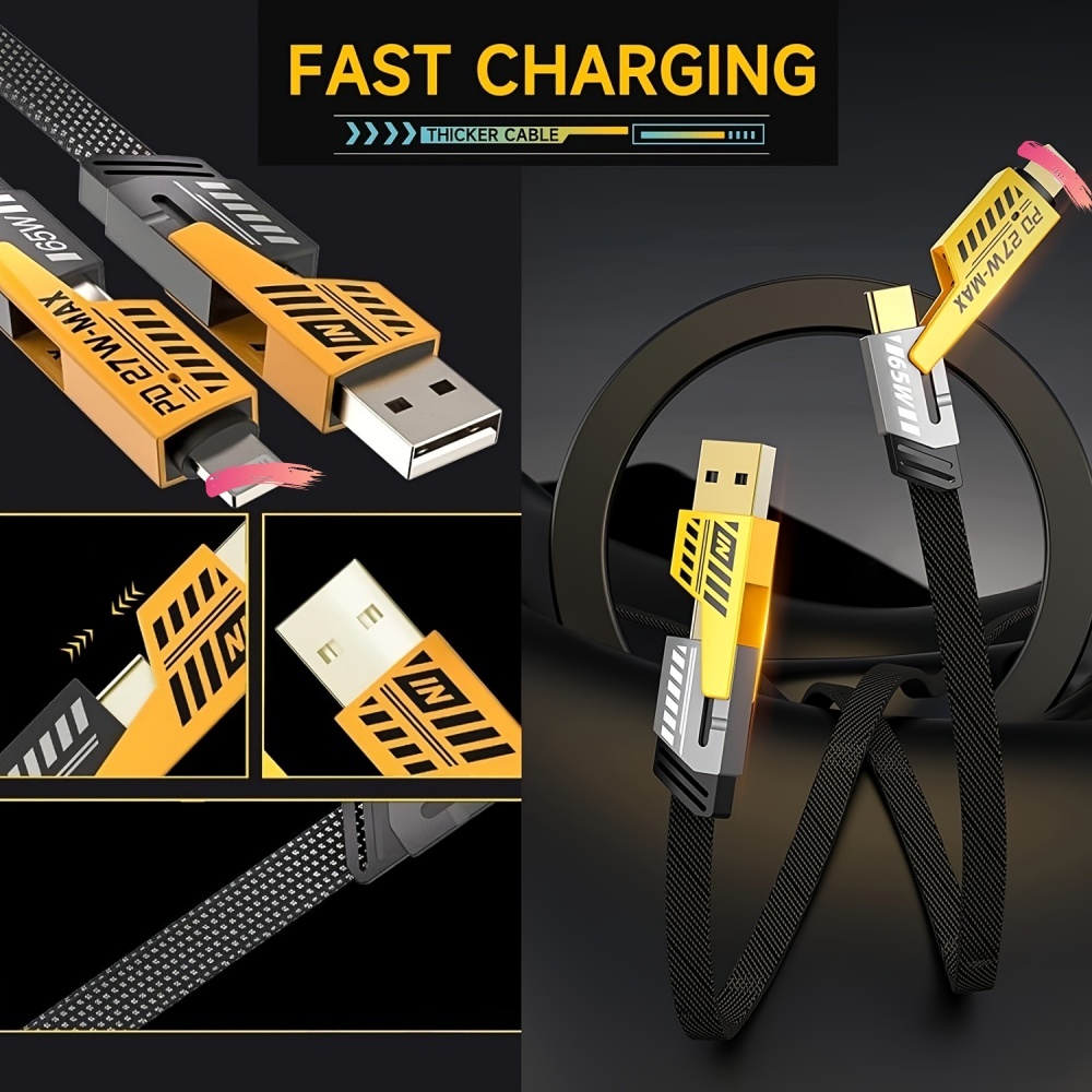 4 In 1 Mecha Fast Charging Data Cable สายไฟ Pd 27W- 65W Usb Type C หลาย ...