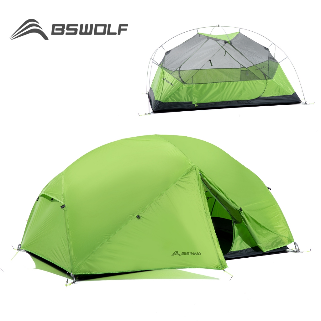 Bswolf 2 คน Camping เต็นท์ 20D380T ไนลอน Double Layer Breathable กันน้ํา windproof professional ...
