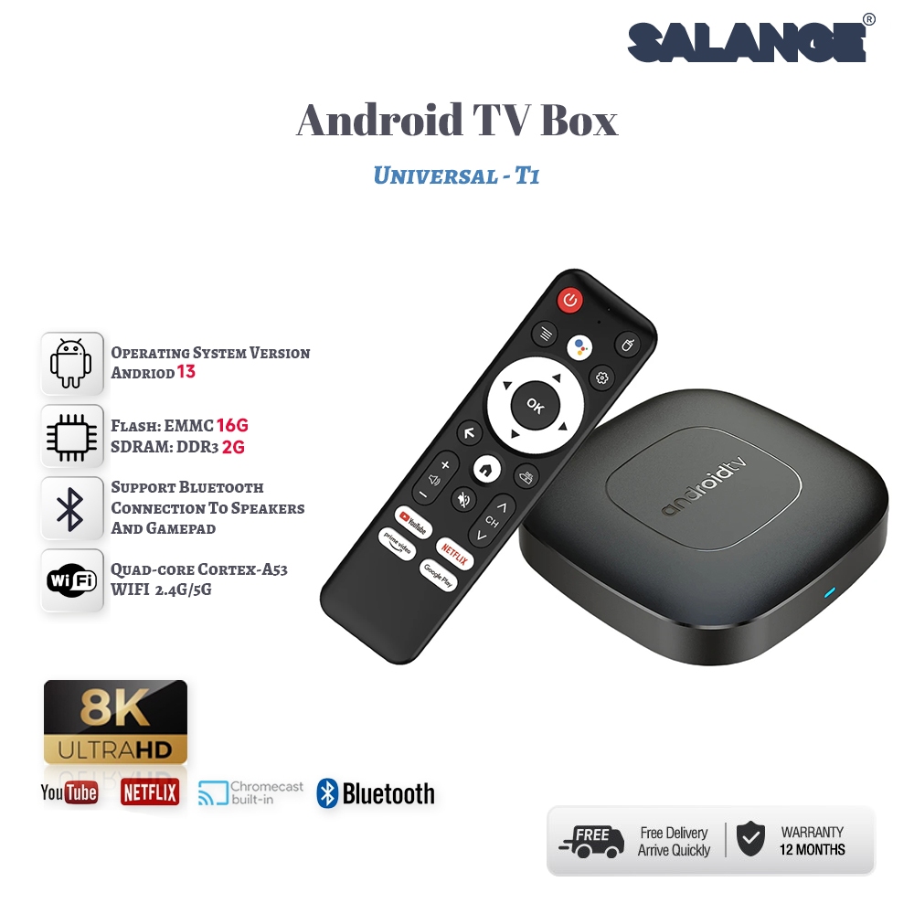 Salange T1 Android13 สมาร์ทโฮมเธียเตอร์ทีวีกล่อง AllwinnerH313 Google Assistant สตรีมมิ่ง ...