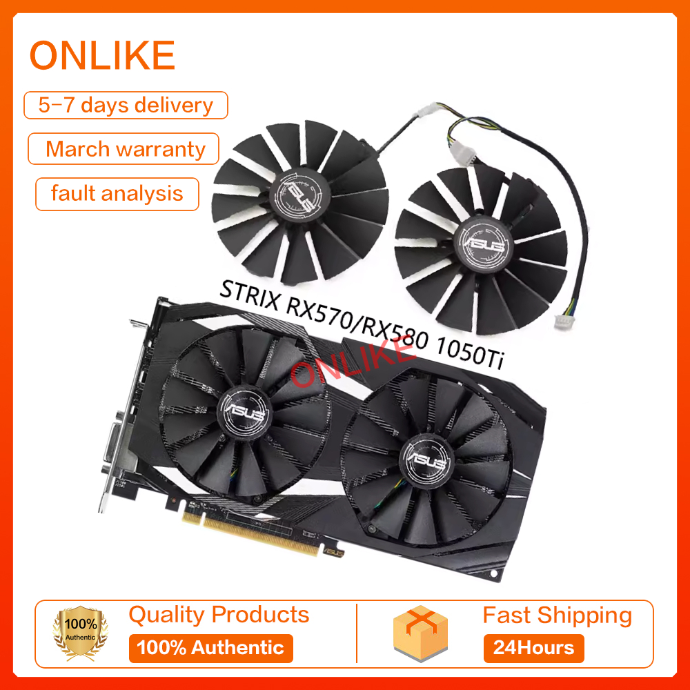 Asus Raptor STRIX RX570/RX580 Snow Leopard พัดลมคู่ GTX1050Ti พัดลม ...
