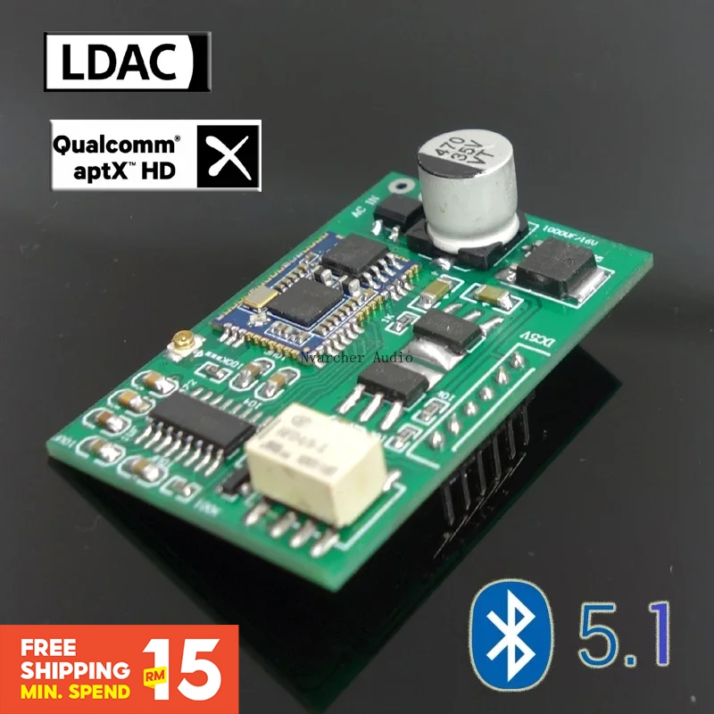⭐⭐⭐Qcc5125 บลูทูธ 5.1 โมดูลรับสัญญาณ Analog Input ES9023 DAC ถอดรหัส ...