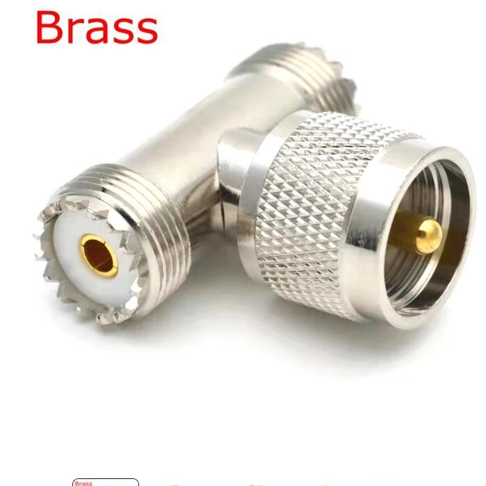 1 PC SL16 UHF PL259 ชาย 2 UHF SO239 หญิง T ประเภท 3 Way Coax สายอะแดปเต ...