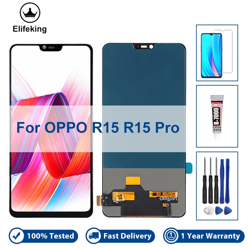 คุณภาพสูง LCD สําหรับ OPPO R15 R15 Pro จอแสดงผล Touch Screen Digitizer Assembly Replacement 100% ...