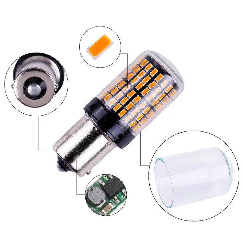 144led ลูกปัด 21W Ba15s 1156 Bay15d 1157 หลอดไฟ LED ไฟเลี้ยว DRL หมอก ...