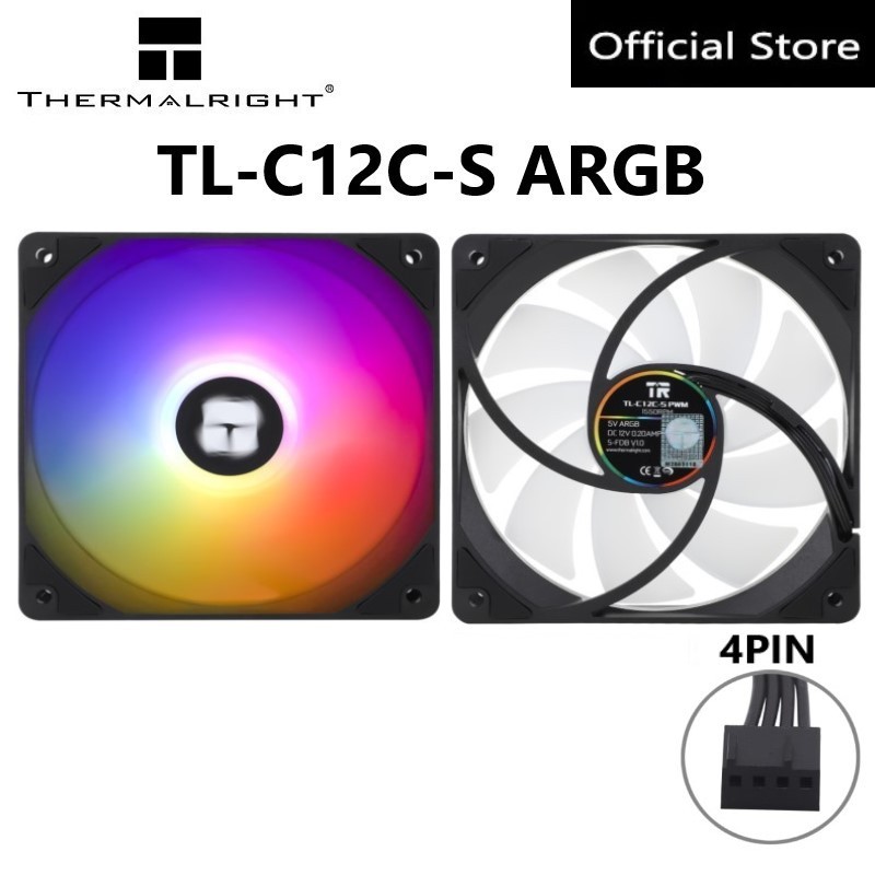 Thermalright TL-C12C-S ARGB พัดลมแชสซีพัดลม CPU 120 มม.พัดลม Cooler พัดลม 4pin PWM พัดลม ...
