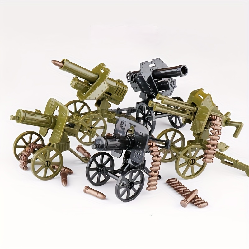 6 ชิ้น MOC อนุภาคขนาดเล็ก Minifigure ฉากจับคู่ High-Range Machine Gun ...