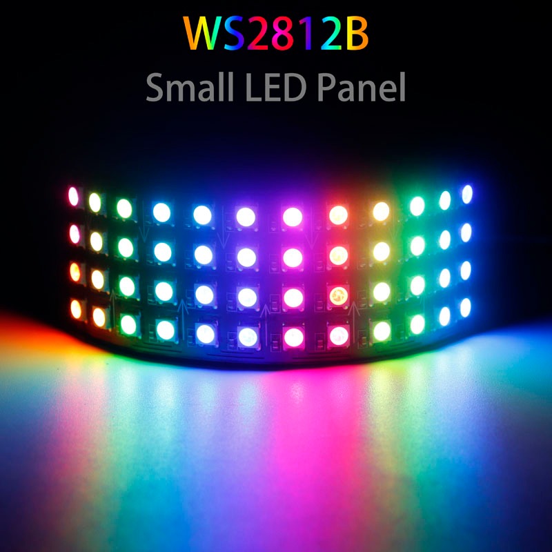 4x12 พิกเซล WS2812B LED ดิจิตอลยืดหยุ่นแอดเดรสแผง WS2812IC SMD 5050 RGB ...