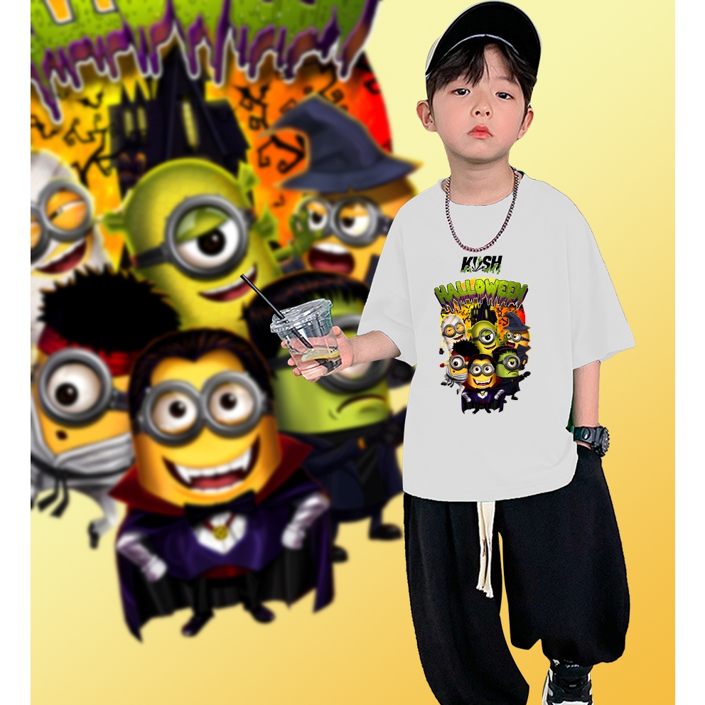 พิมพ์ลายกราฟิก Despicable Me Minions Kids (M014)เสื้อยืด cotton100% 100 ...