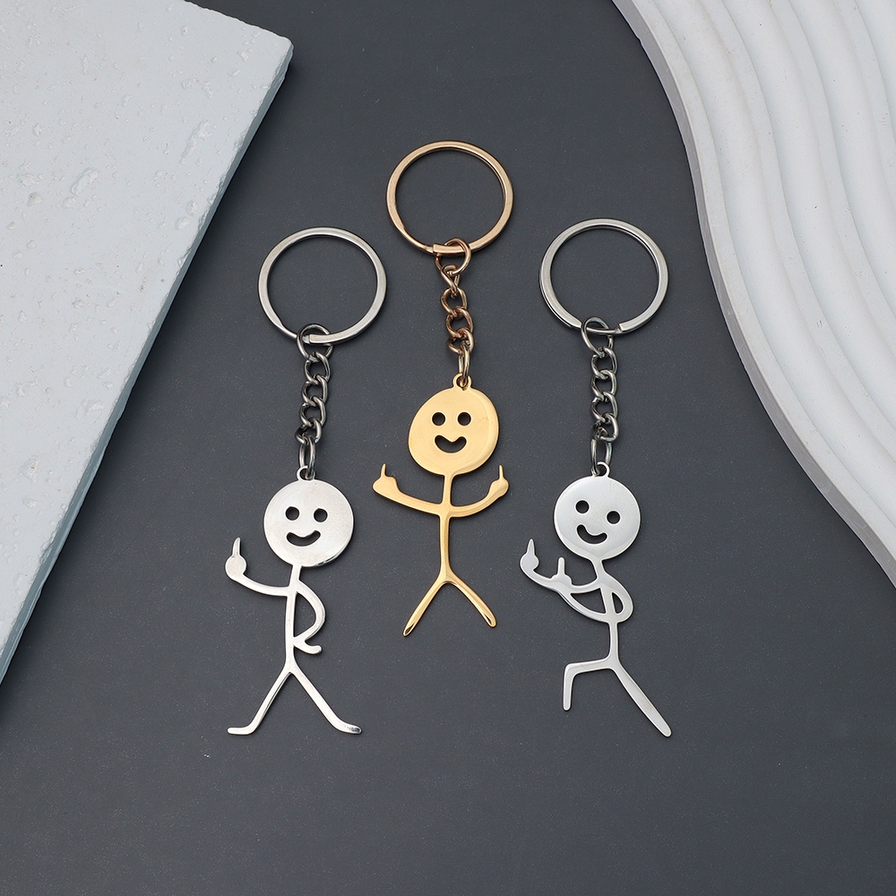 ตลก Fuxk คุณนิ้วกลาง Stickman พวงกุญแจ Hip Hop สั้นจังหวะ Human Shape ...