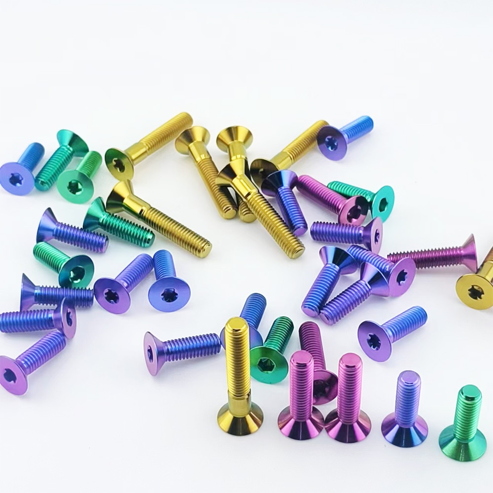 Gr5/tc4 M4 8-12-15-20-25-30 มม.Titaium Bolts countersunk Torx Head รถจักรยานยนต์ countersunk สก ...