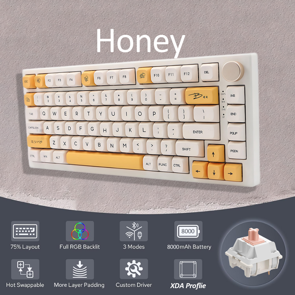 FEKER คีย์บอร์ด IK75 Pro Gasket Mechanical Keyboard Kit 75% 3 Mode RGB ...