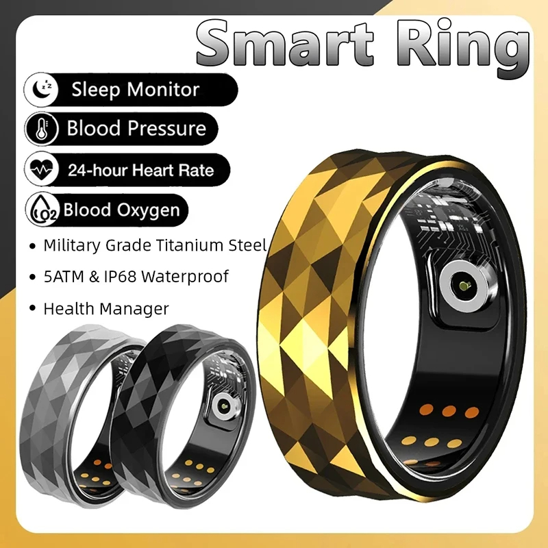 SmartRing R12M ใหม่สมาร์ทแหวนผู้ชายทหารเกรดไทเทเนียมเหล็กเชลล์สุขภาพการ ...